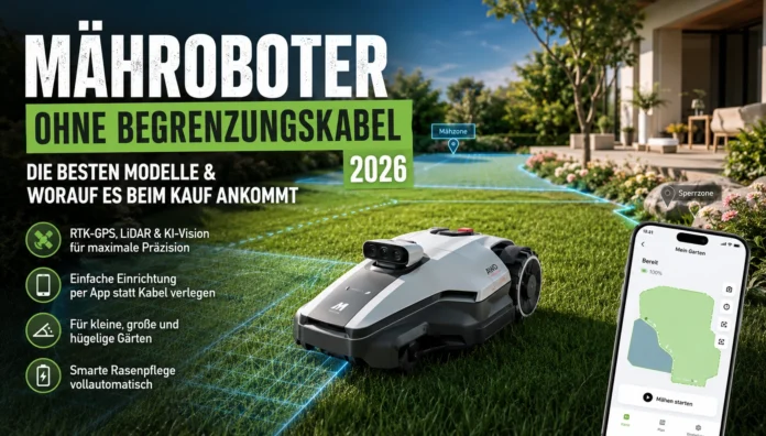 Mähroboter ohne Begrenzungskabel 2026 im Vergleich